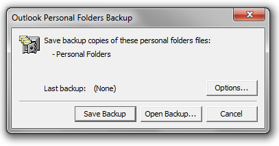 Automatically backup Microsoft Outlook PST files